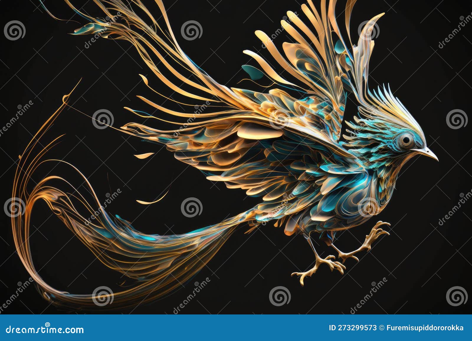 An Abstract Creature Inspired by the Movement and Grace of a Bird in ...
