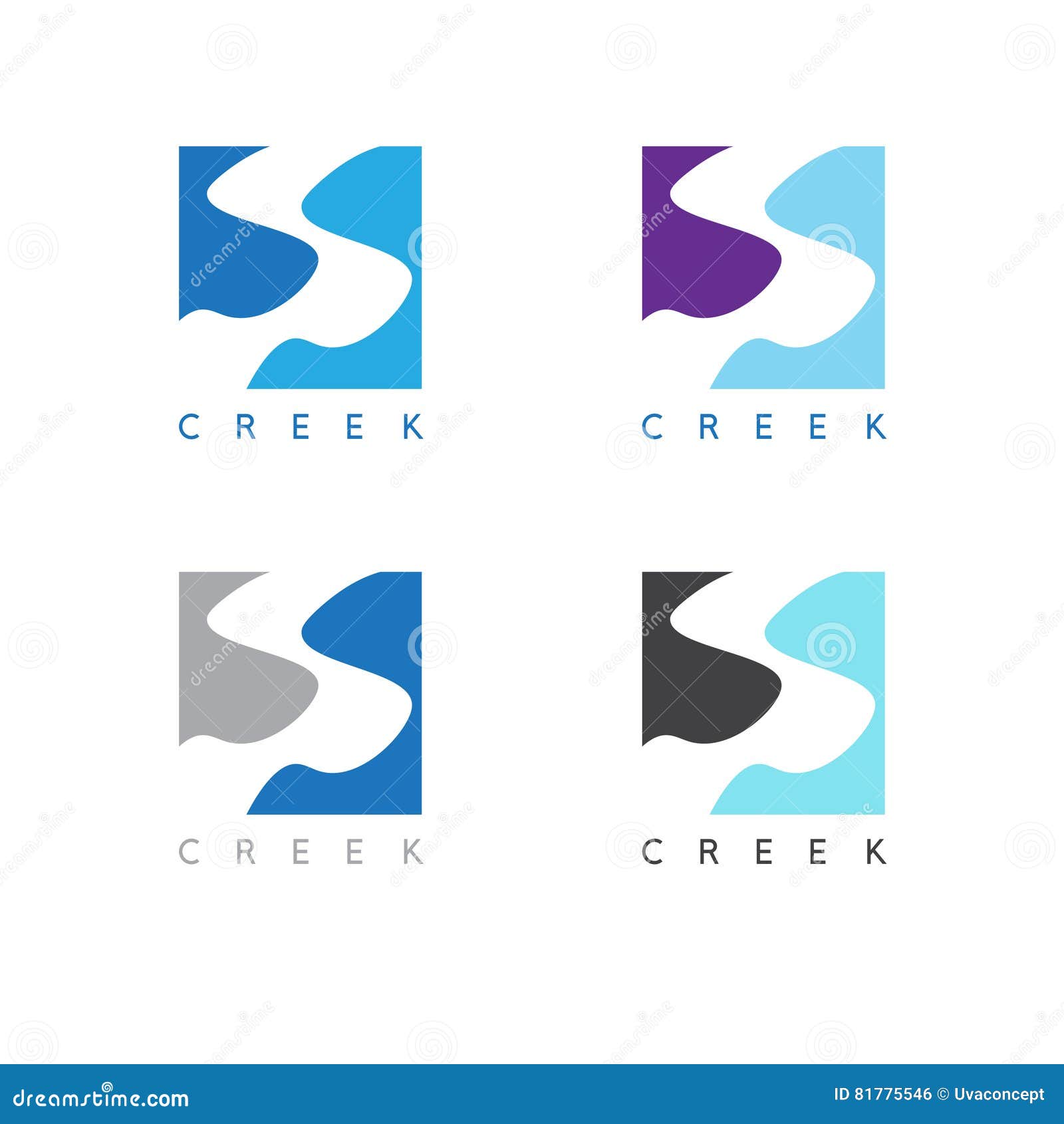 Abstract Creek or Path Labels Set Vector Stock Vector - Illustration of ...