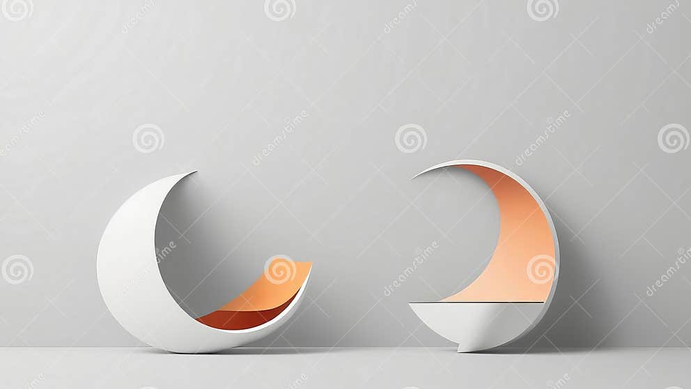 Abstract Crescent Moonshaped Objects Stock Illustration - Illustration ...