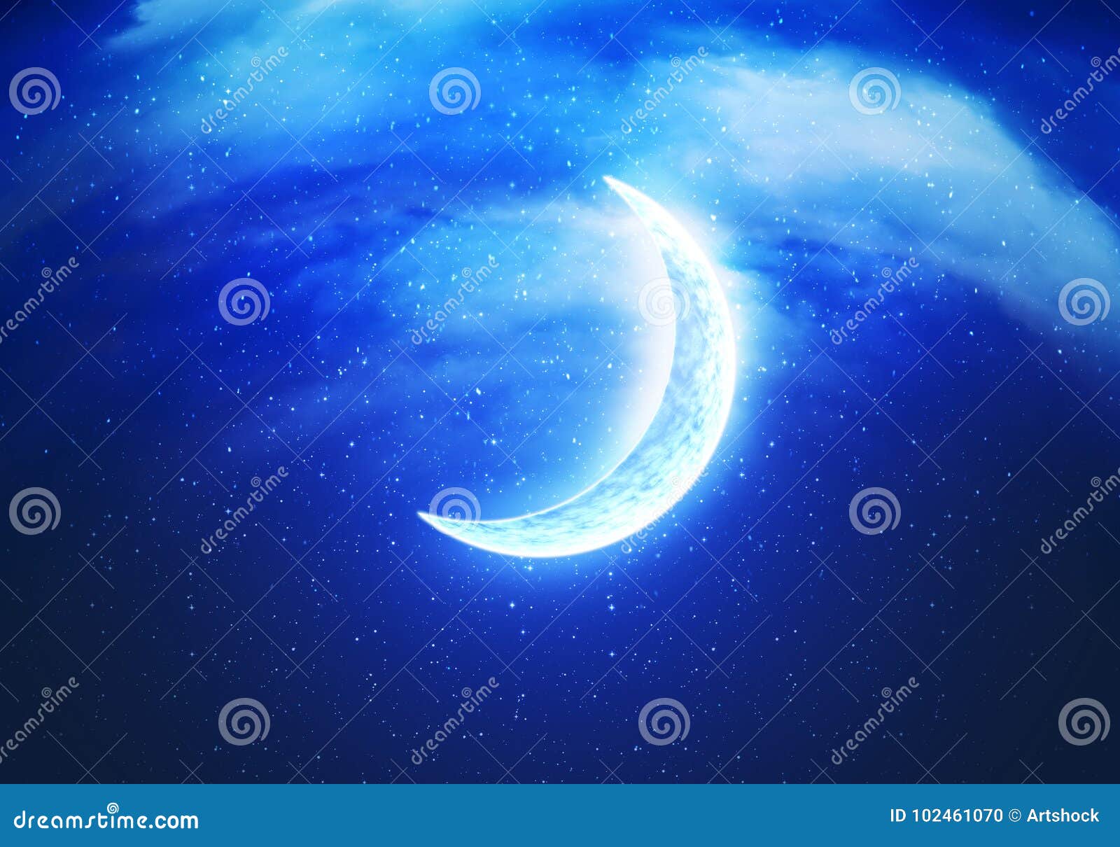 Abstract Crescent Moon stock illustration. Illustration of light ...