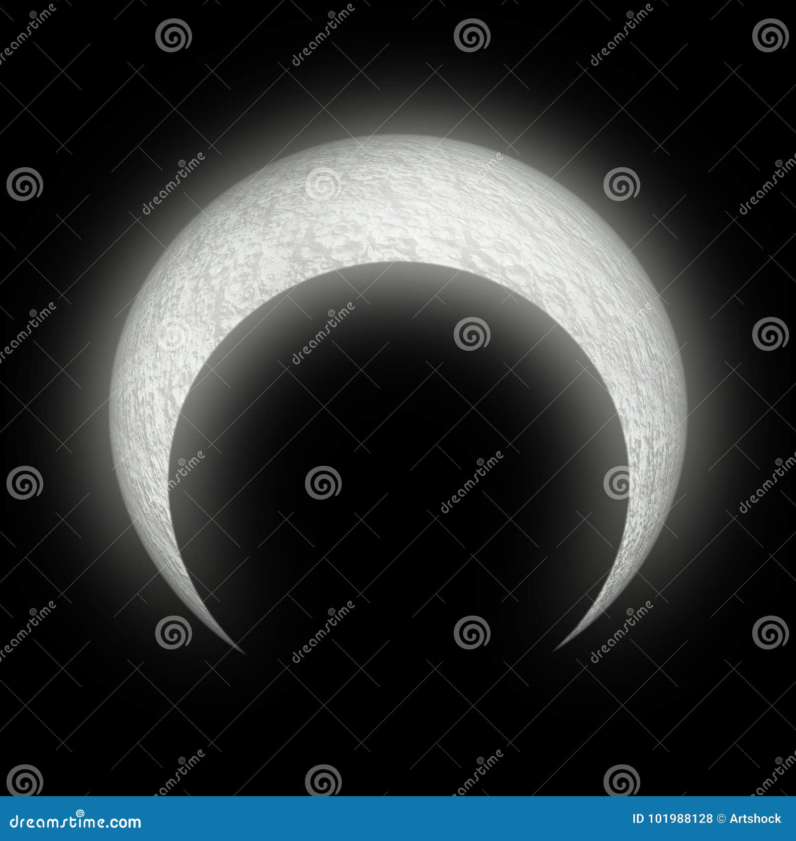 Abstract Crescent Moon stock illustration. Illustration of glowing ...