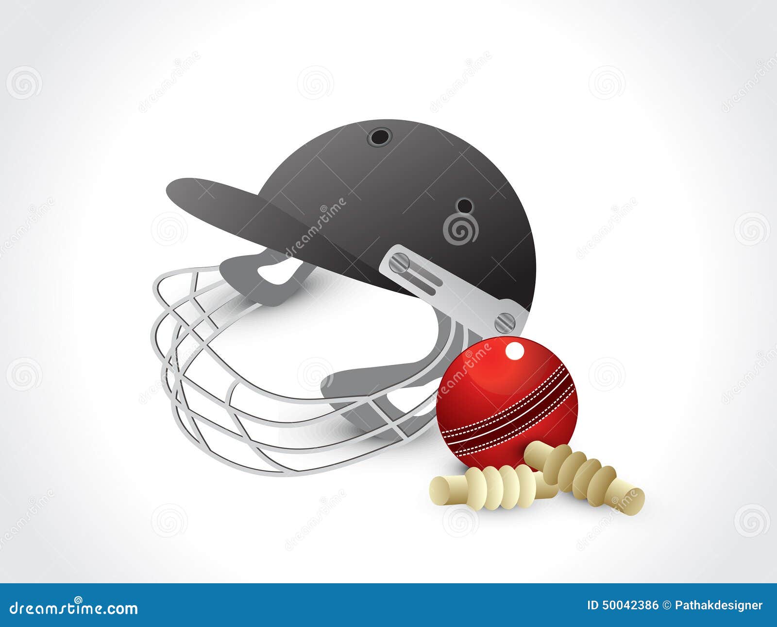 Abstract Cricket Elements with Helmet Stock Vector - Illustration of ...
