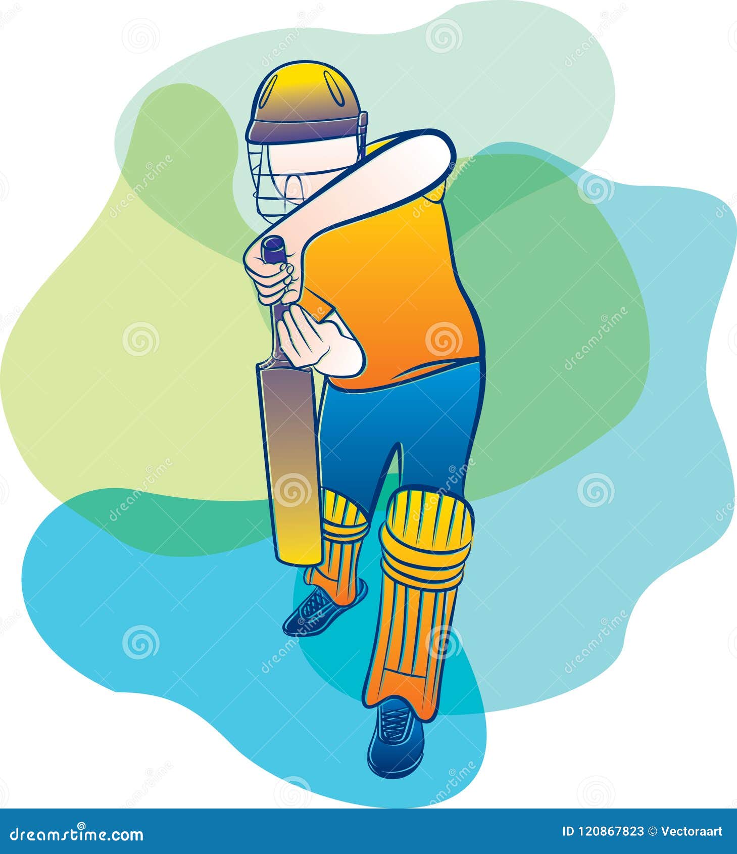 Abstract Cricket Player Illustration Stock Vector - Illustration of ...