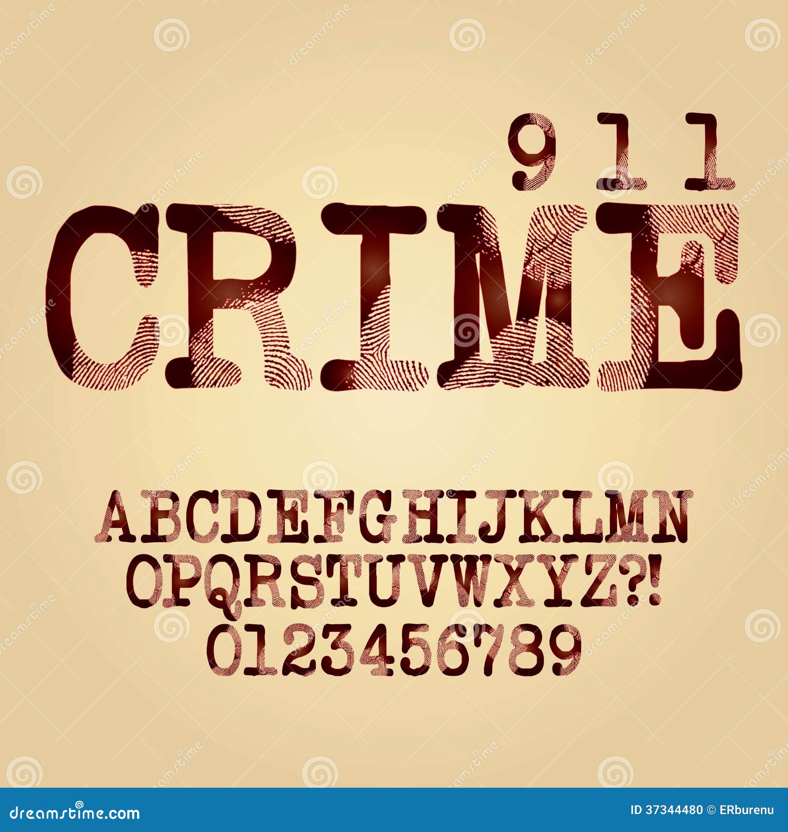 Abstract Criminal Alphabet and Digit Vector Stock Vector - Illustration ...
