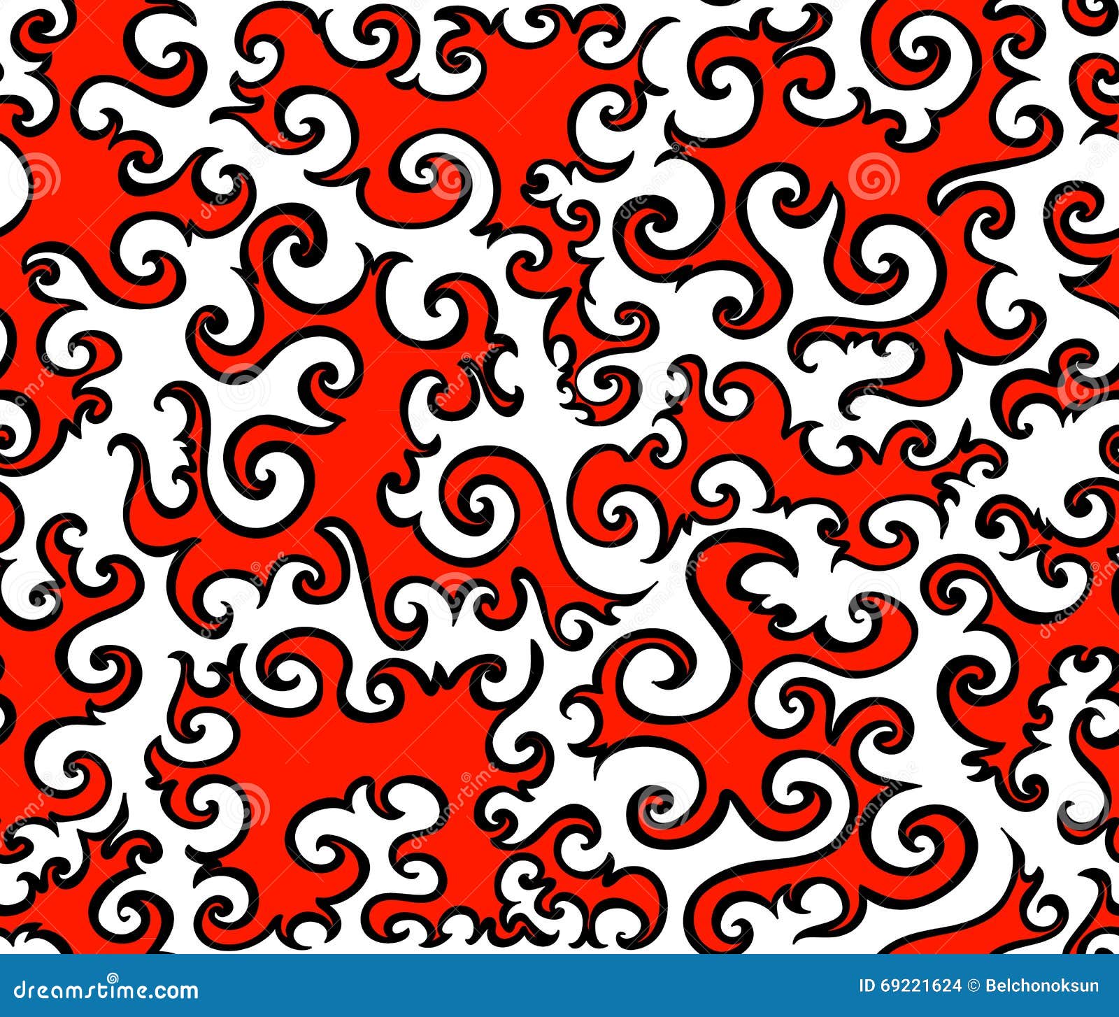 Abstract Crimson Vector Seamless Pattern Stock Vector - Illustration of ...