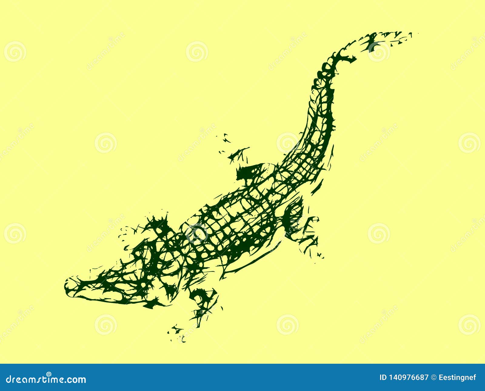 Abstract Crocodile. Vector Illustration Stock Vector - Illustration of ...