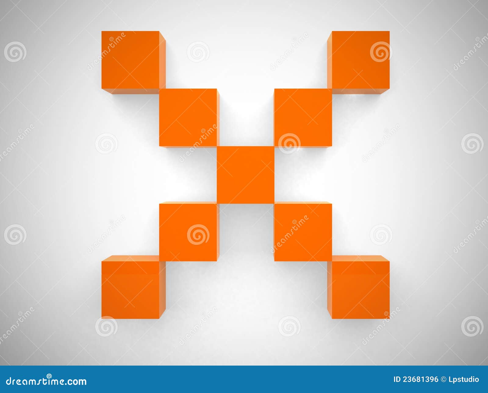 Abstract Cross of the Cubes Stock Photo - Image of building ...