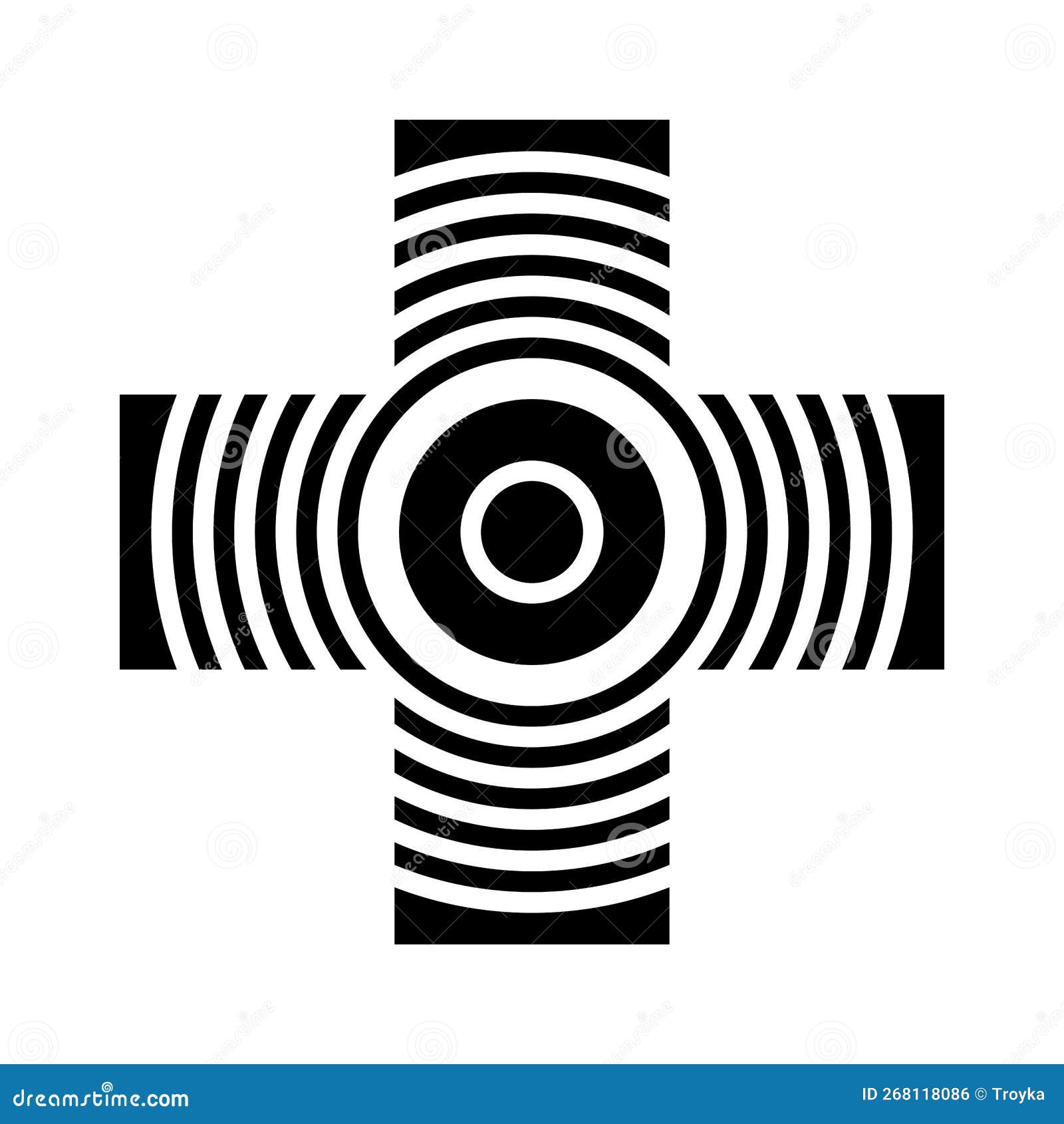 Abstract Cross Icon. Black and White Design Element Stock Vector ...