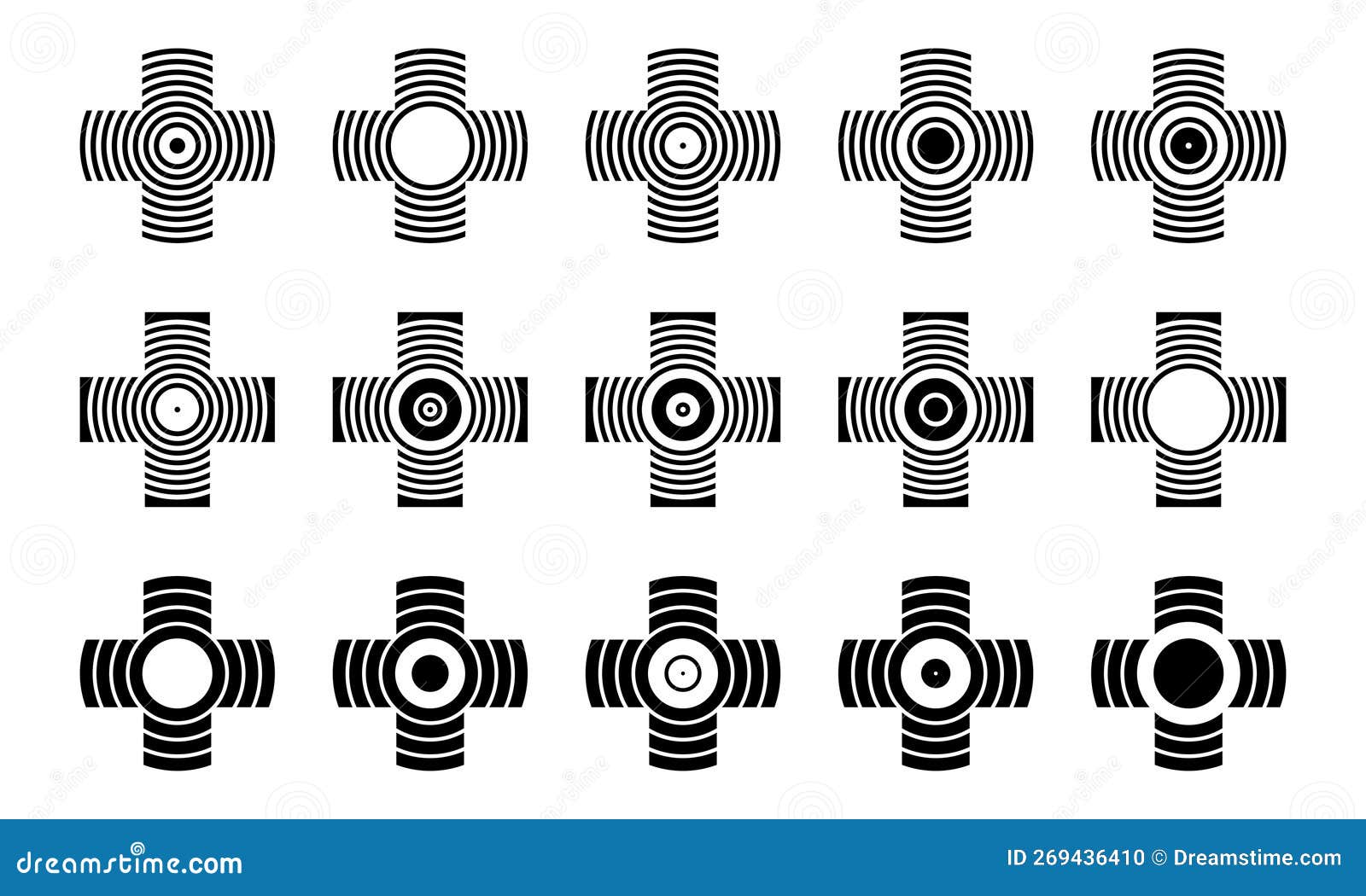 Abstract Cross Icons. Design Elements Set Stock Vector - Illustration ...