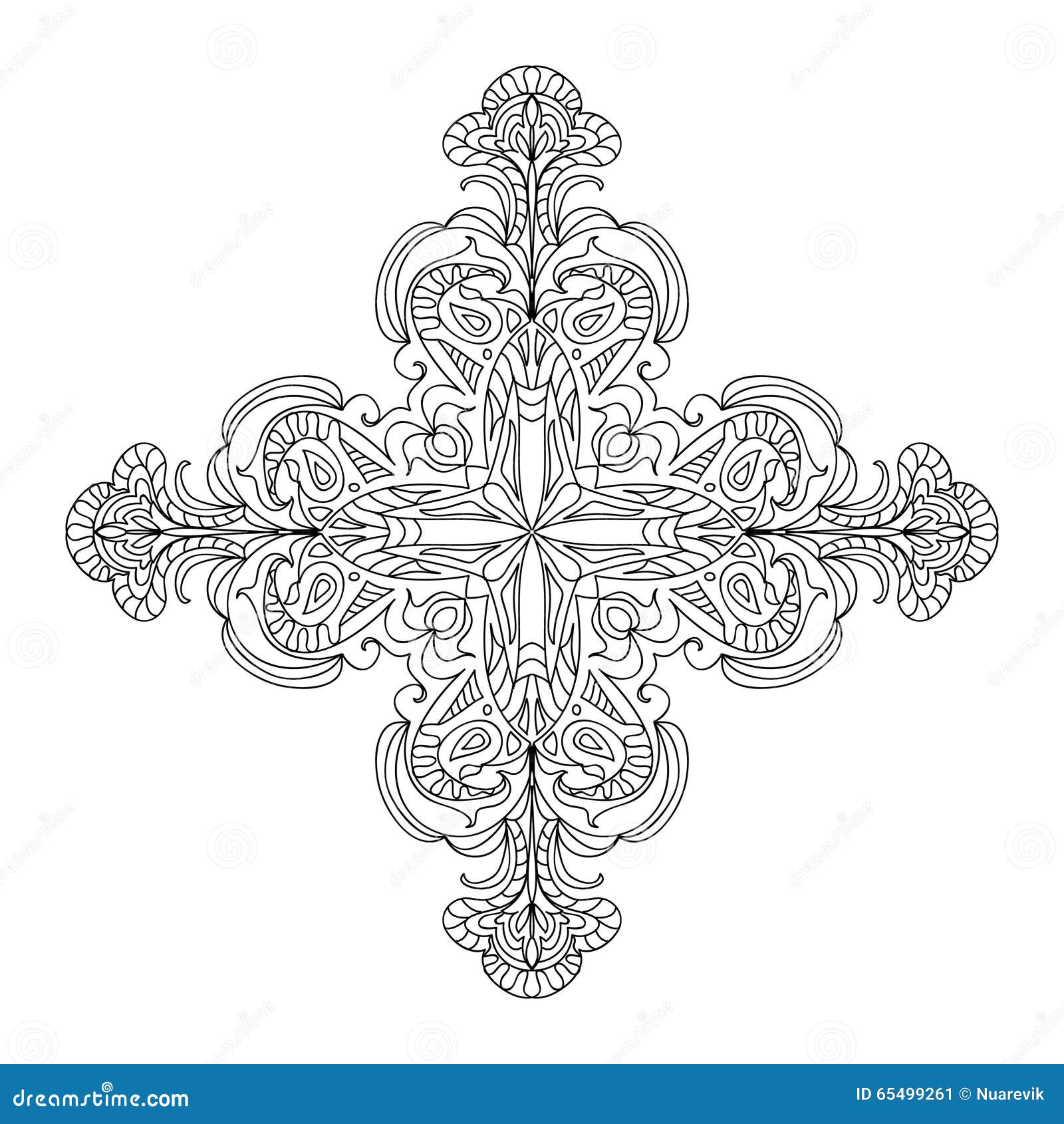 Abstract Cross Mandala Element Stock Illustration - Illustration of ...