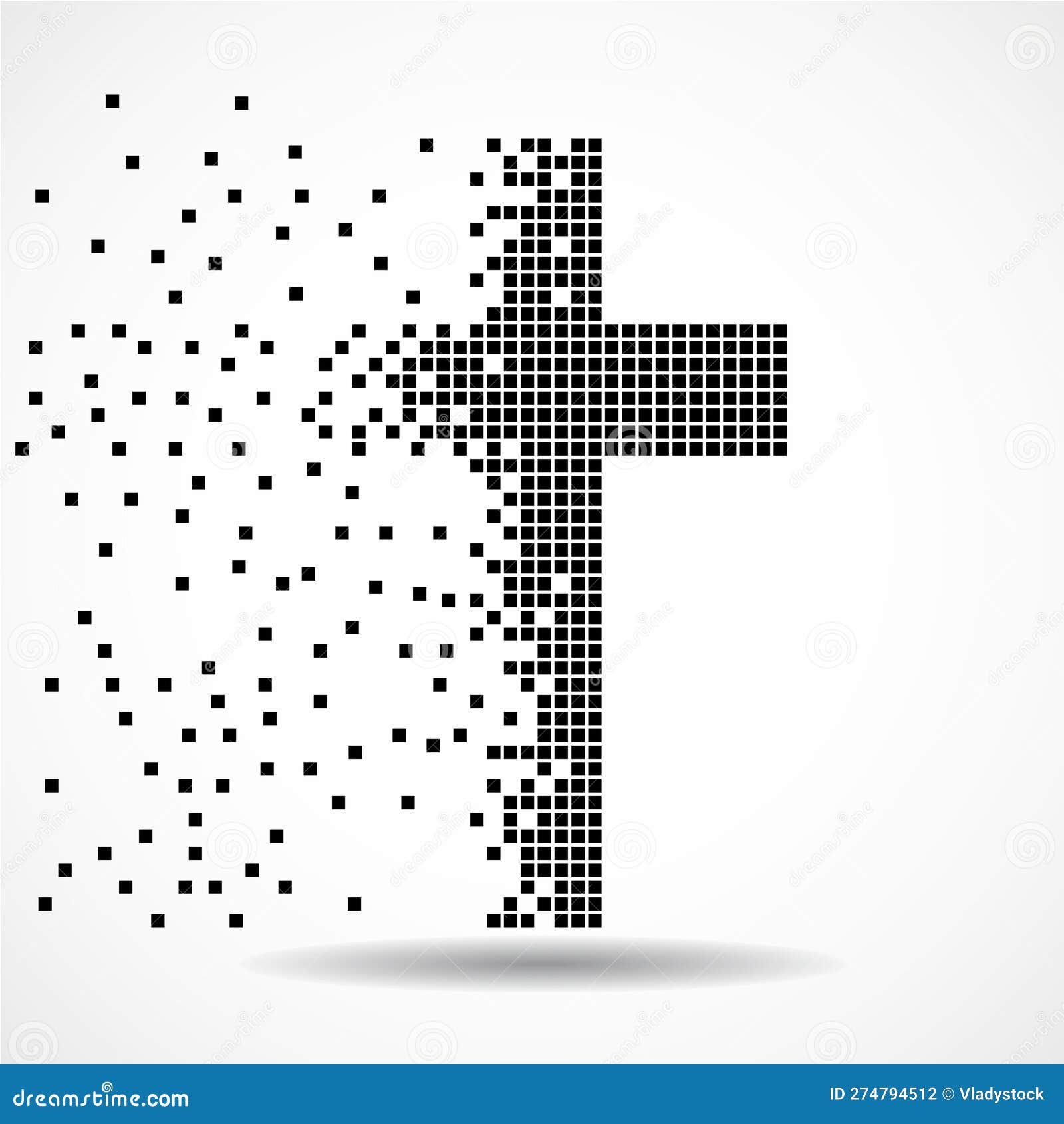 Abstract Cross of Pixeles. Christian Symbol Stock Vector - Illustration ...