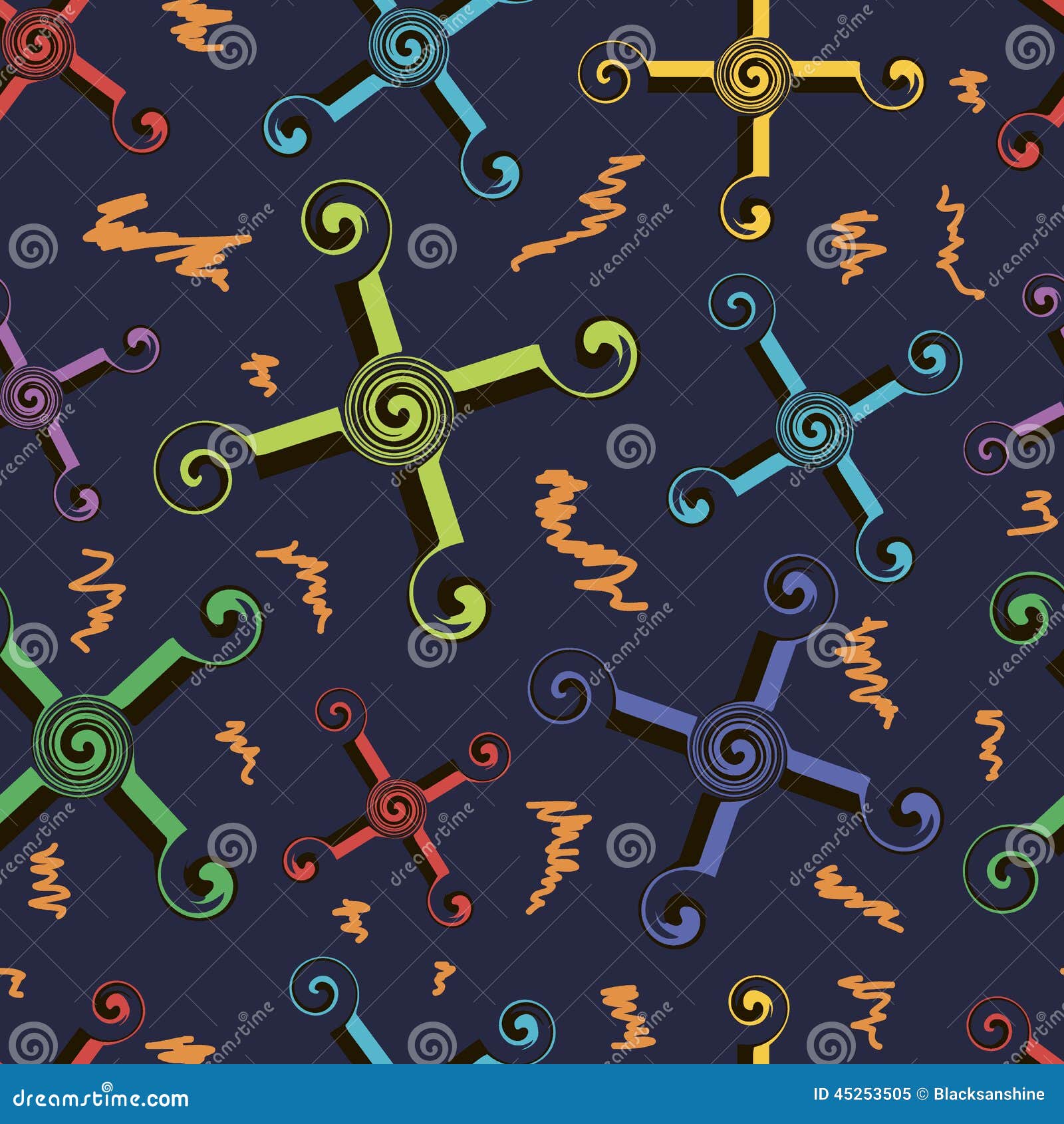 Abstract Crosses Seamless Texture Stock Vector - Illustration of curve ...