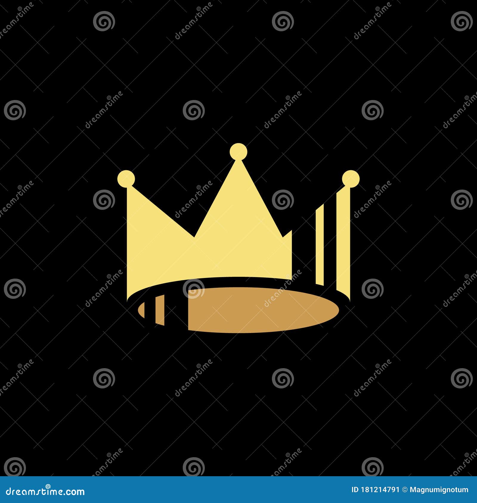 Abstract Crown Symbol on Black Backdrop Stock Vector - Illustration of ...