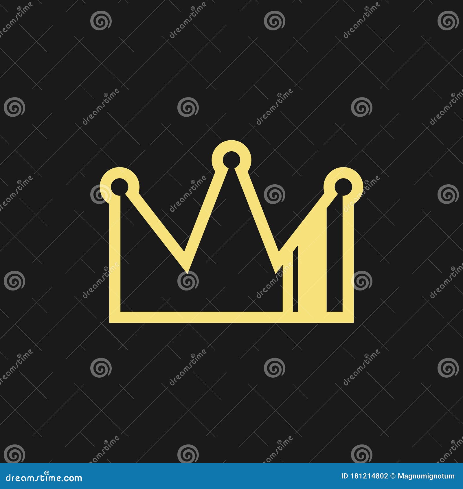 Abstract Crown Symbol on Black Backdrop Stock Vector - Illustration of ...