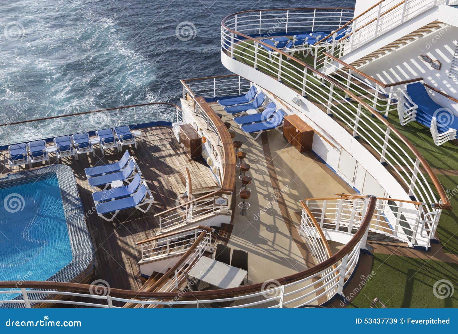 Abstract of Cruise Ship Deck, Pool and Chairs Stock Image - Image of ...