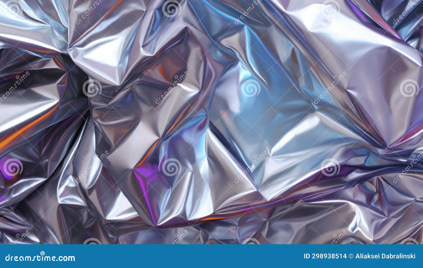 Abstract Crumpled Foil with a Rainbow Shade Stock Illustration ...