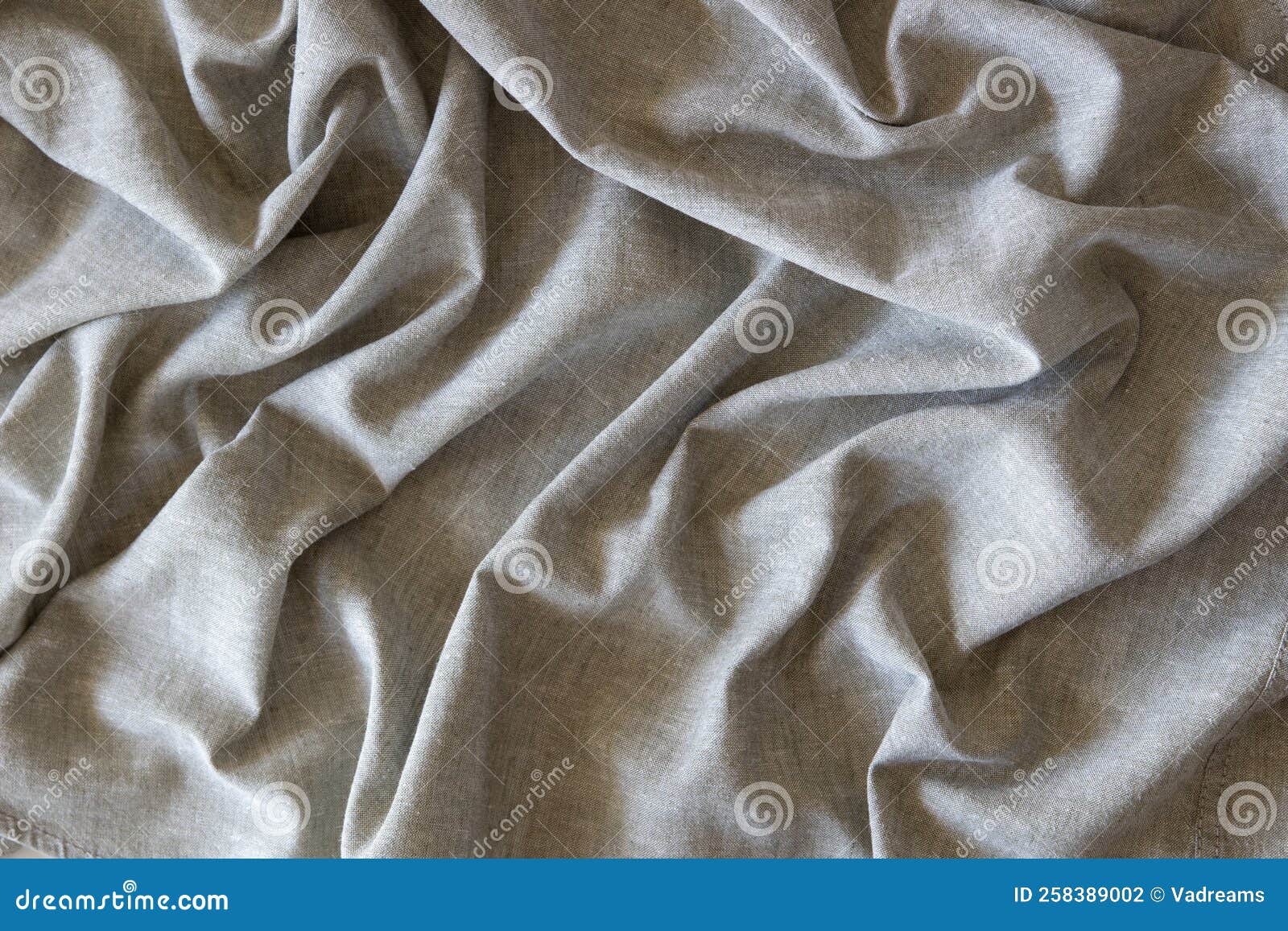 Abstract Crumpled Linen Fabric Texture Background. Natural Solid Linen ...
