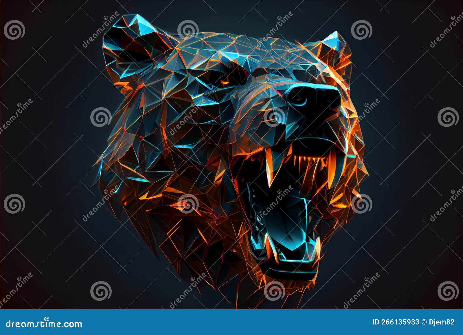 Abstract Crypto Bear Created with Generative Ai Stock Illustration ...