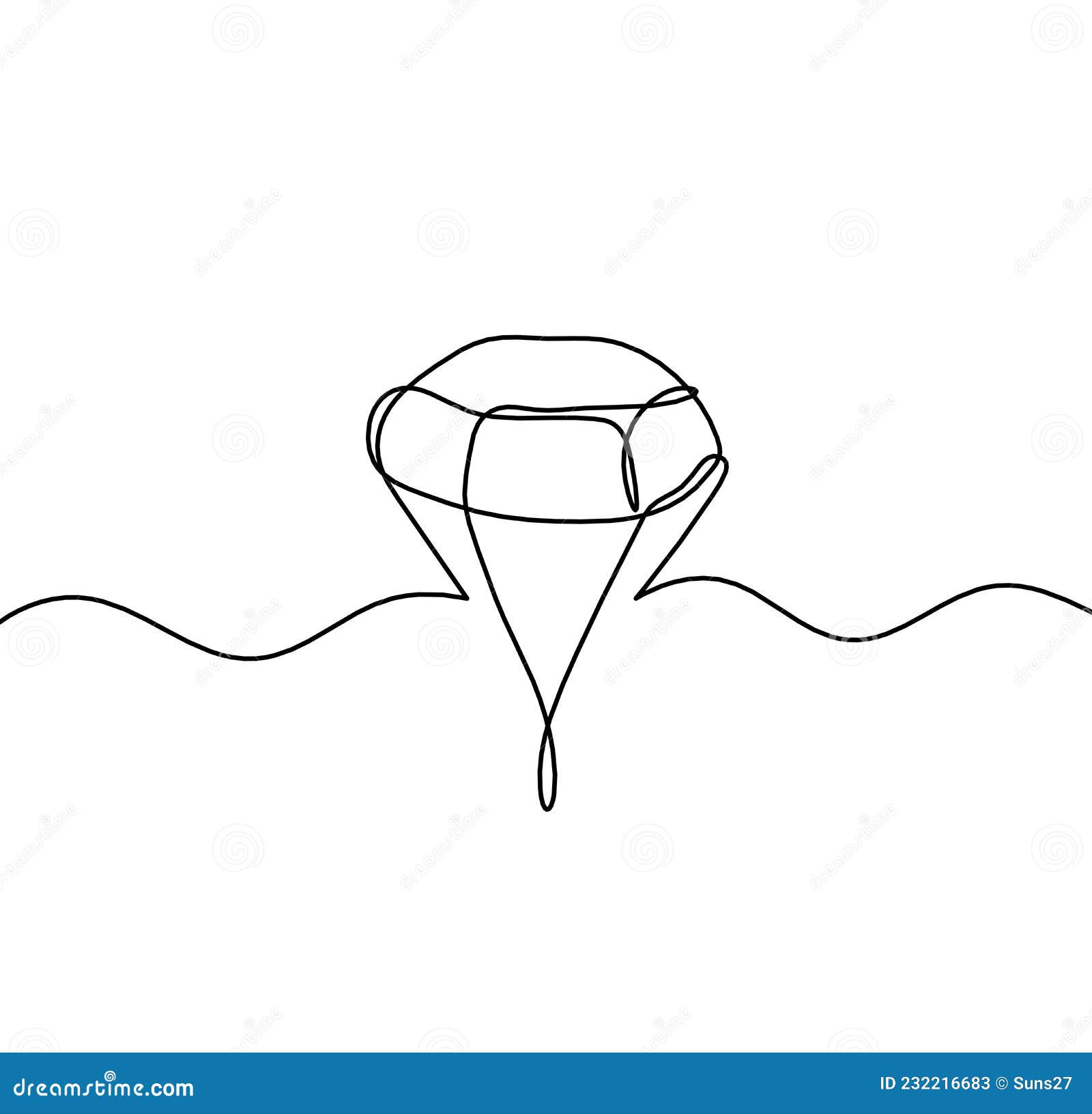 Abstract Crystal As Continuous Lines Drawing Stock Vector ...