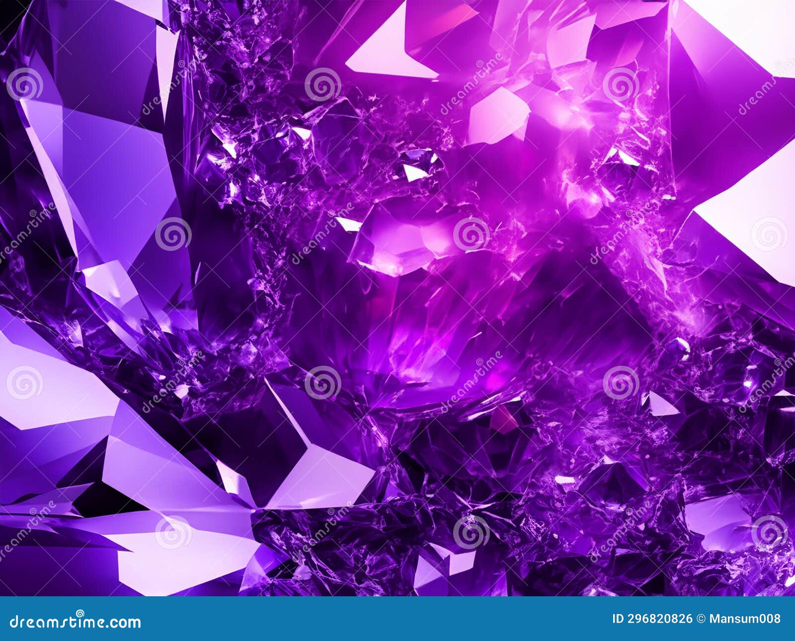Abstract Crystal Background with Purple Crystals Stock Illustration ...