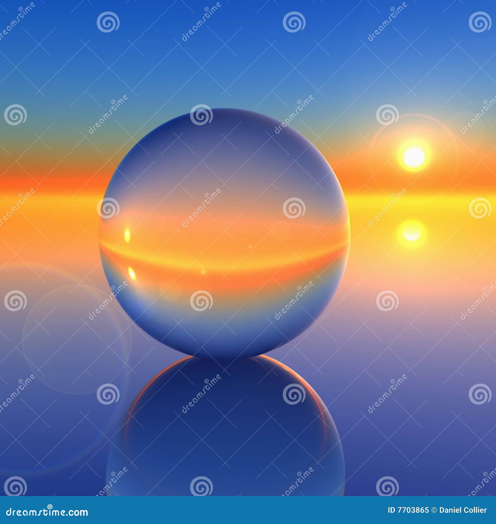 Abstract Crystal Ball on Future Horizon Stock Illustration ...