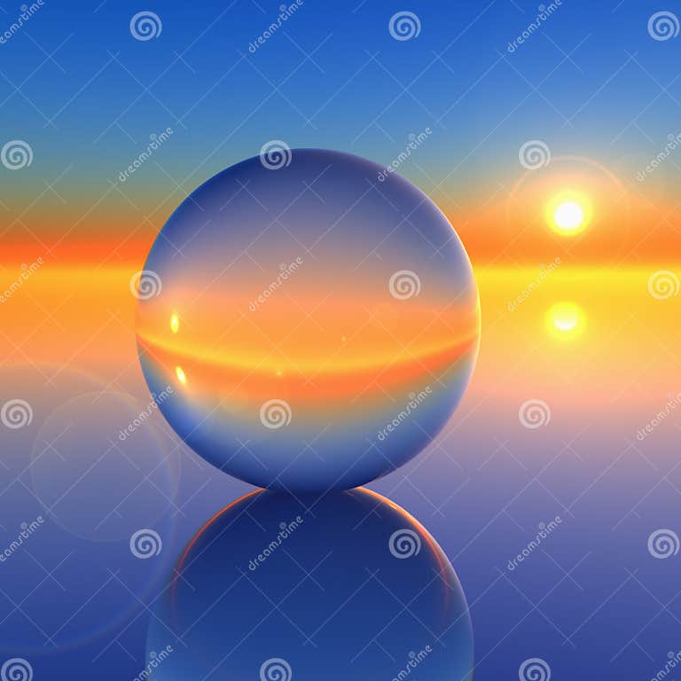 Abstract Crystal Ball on Future Horizon Stock Illustration ...