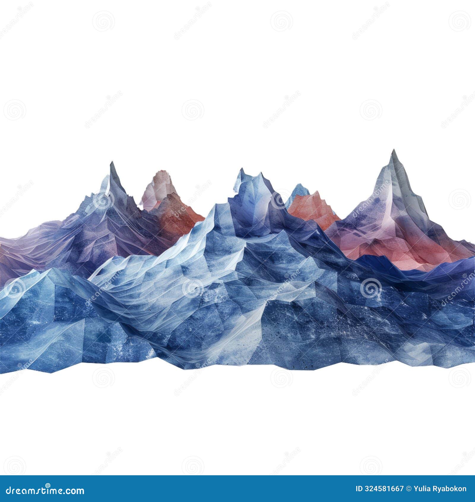 Abstract Crystal Mountains on Transparent Background Stock Illustration ...