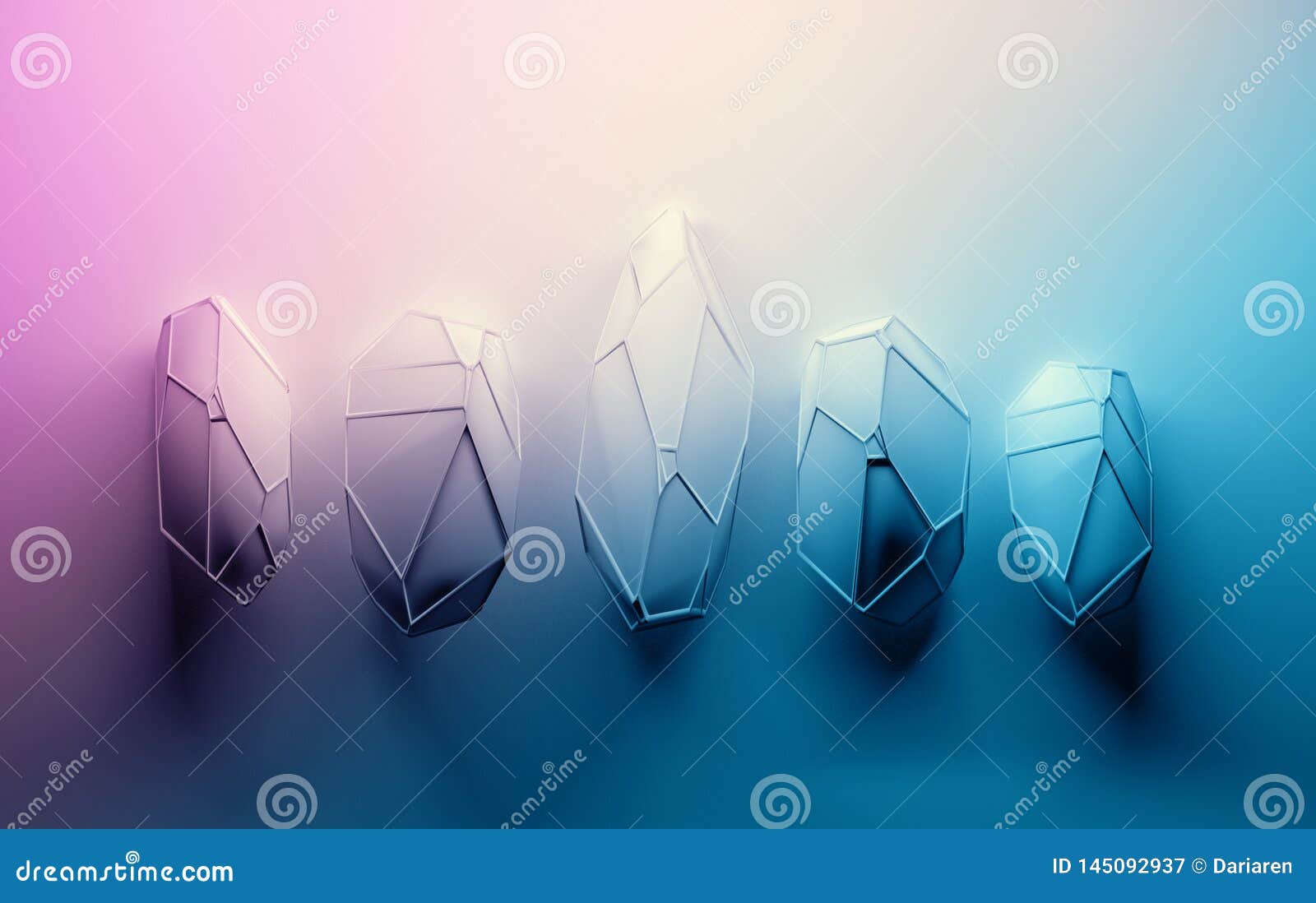 Abstract Crystals in Pink Blue Stock Illustration - Illustration of ...