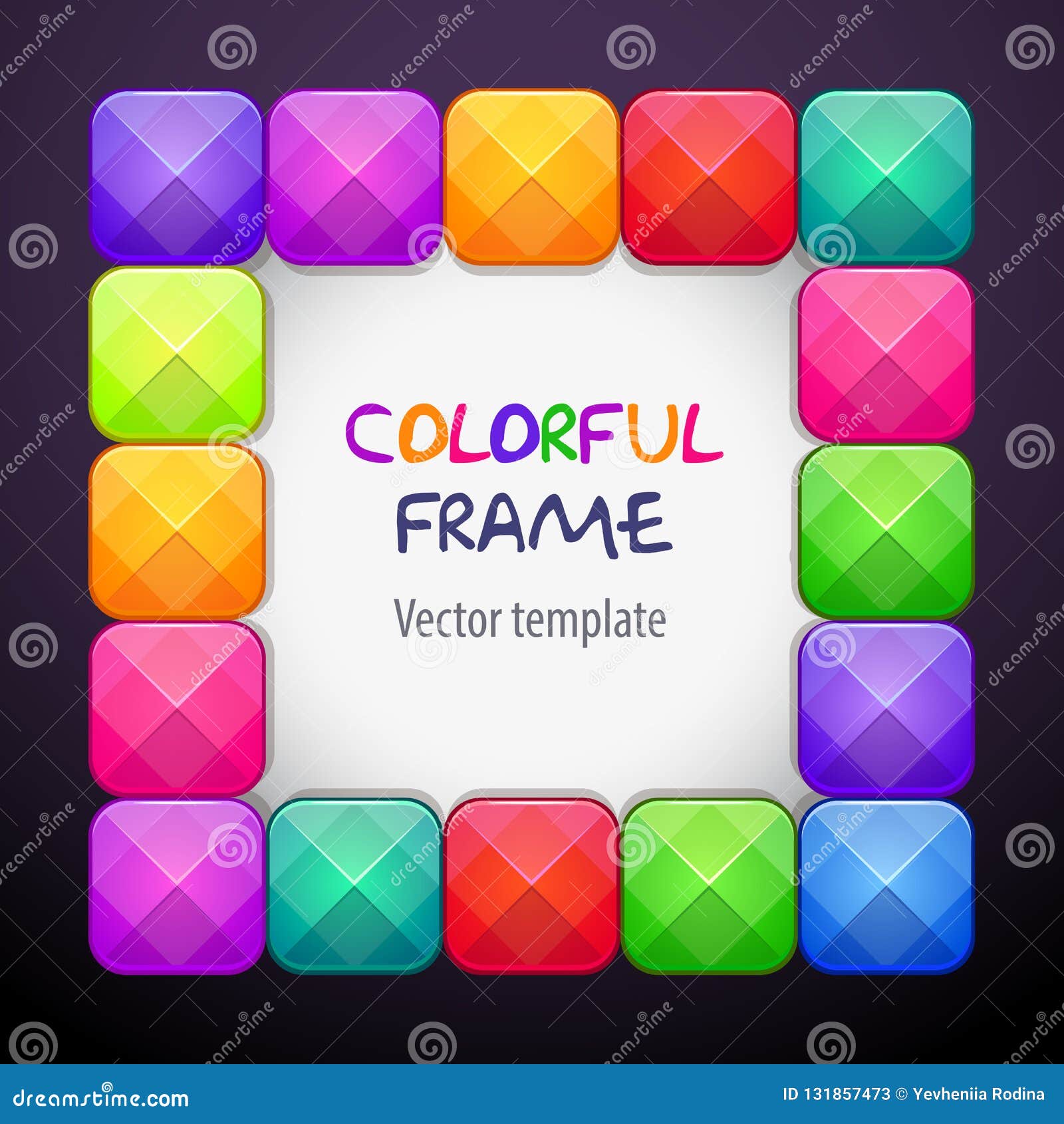 Abstract Cteative Square Frame Consisting of Colorful Bright Crystal ...