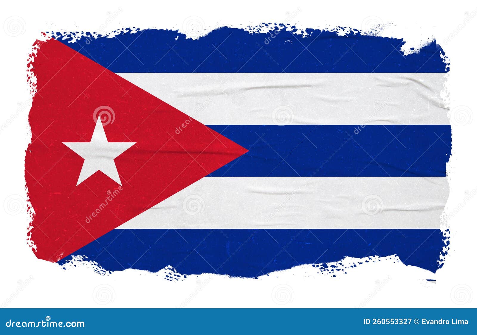 Abstract Cuba Flag with Ink Brush Stroke Effect Stock Illustration ...