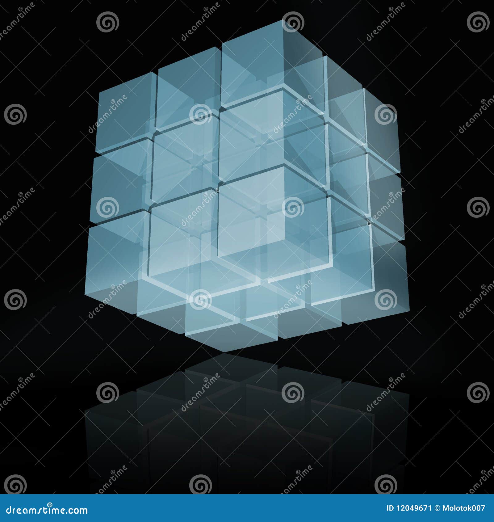 Abstract cube stock illustration. Illustration of reflection - 12049671