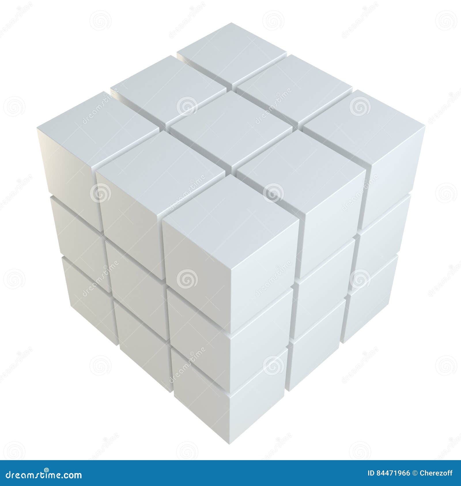 Abstract Cube Assembling from Blocks Stock Illustration - Illustration ...