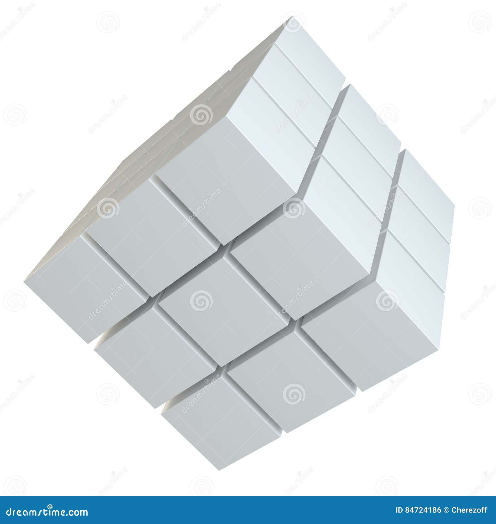 Abstract Cube Assembling from Blocks Stock Illustration - Illustration ...