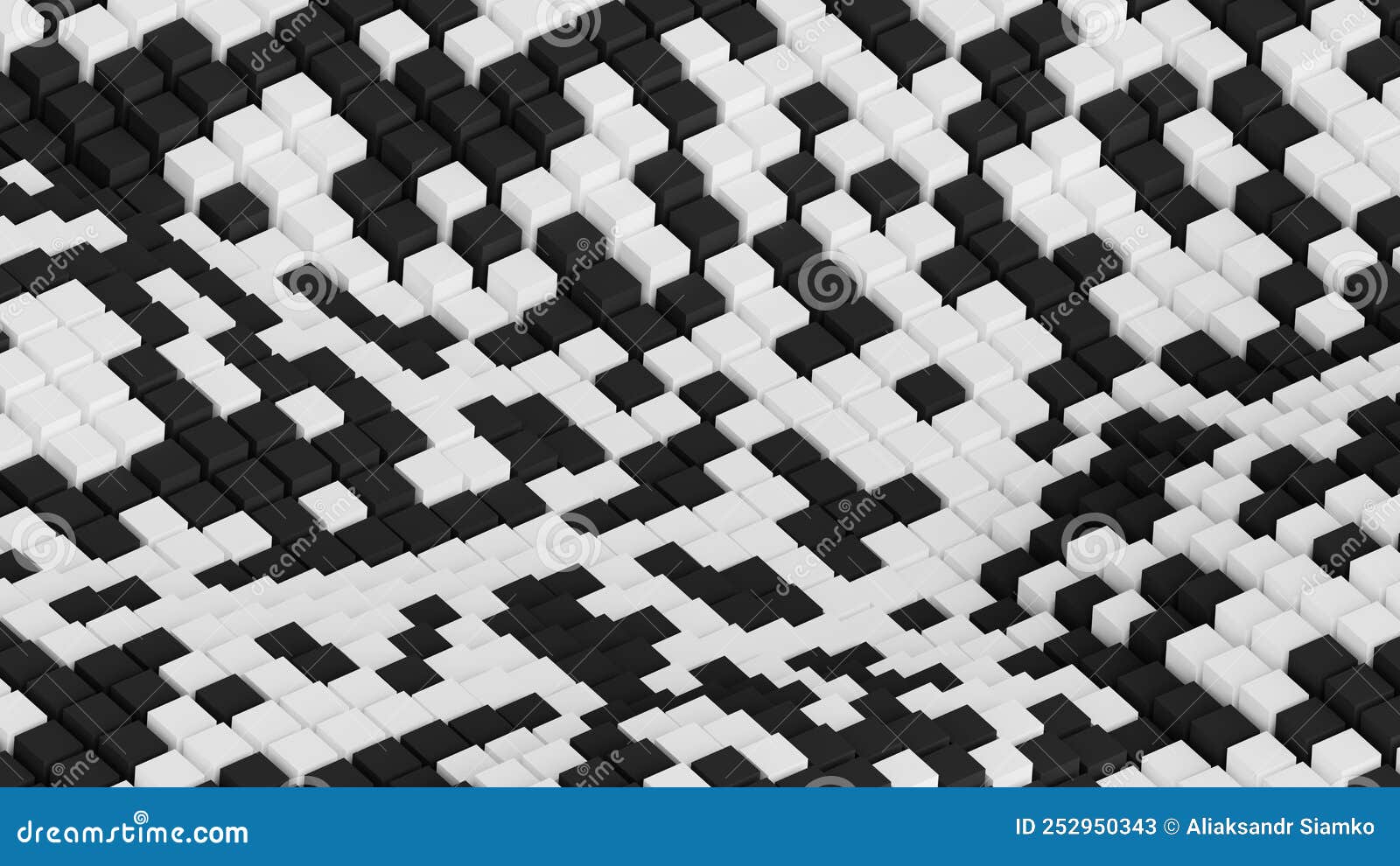 Abstract Cube Background, Black and White Cubes Move in Waves, 3d ...