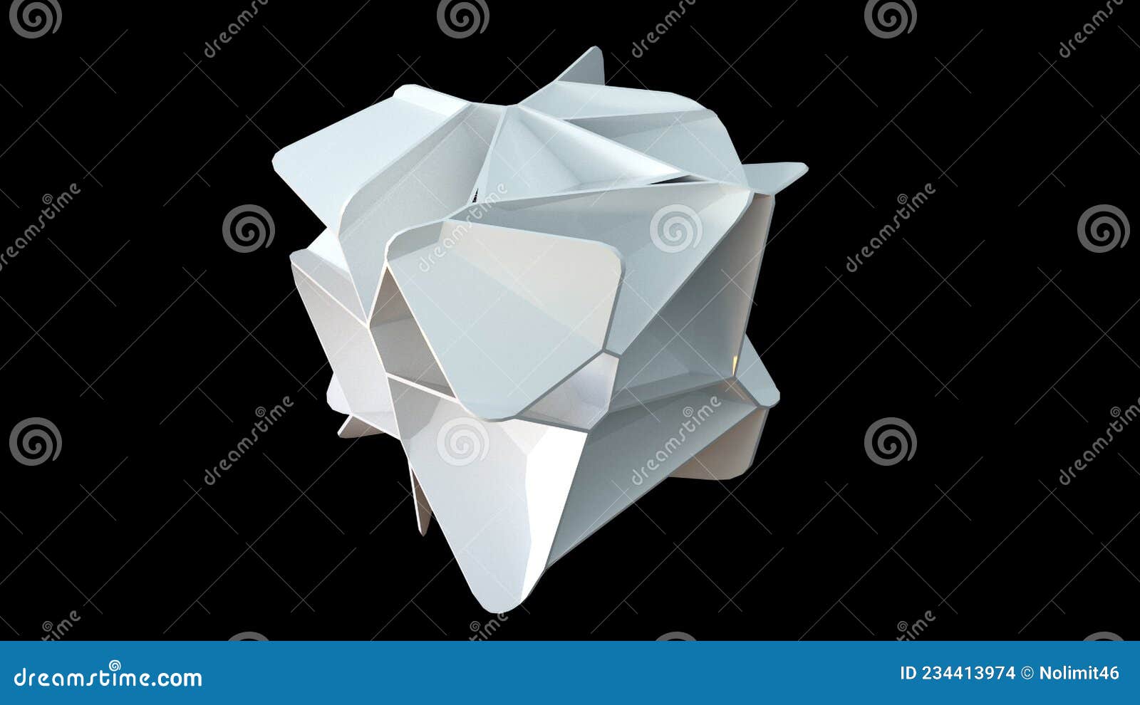 Abstract Cube with Breaks and Fractures Stock Illustration ...