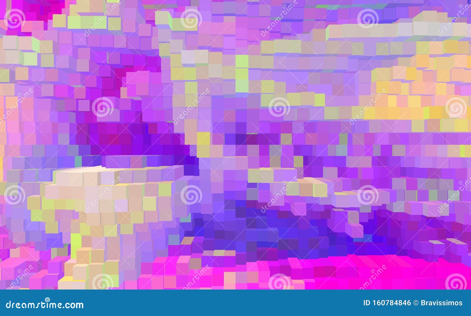 Abstract Cube 3d Extrude Background, Colorful Render Stock Illustration ...