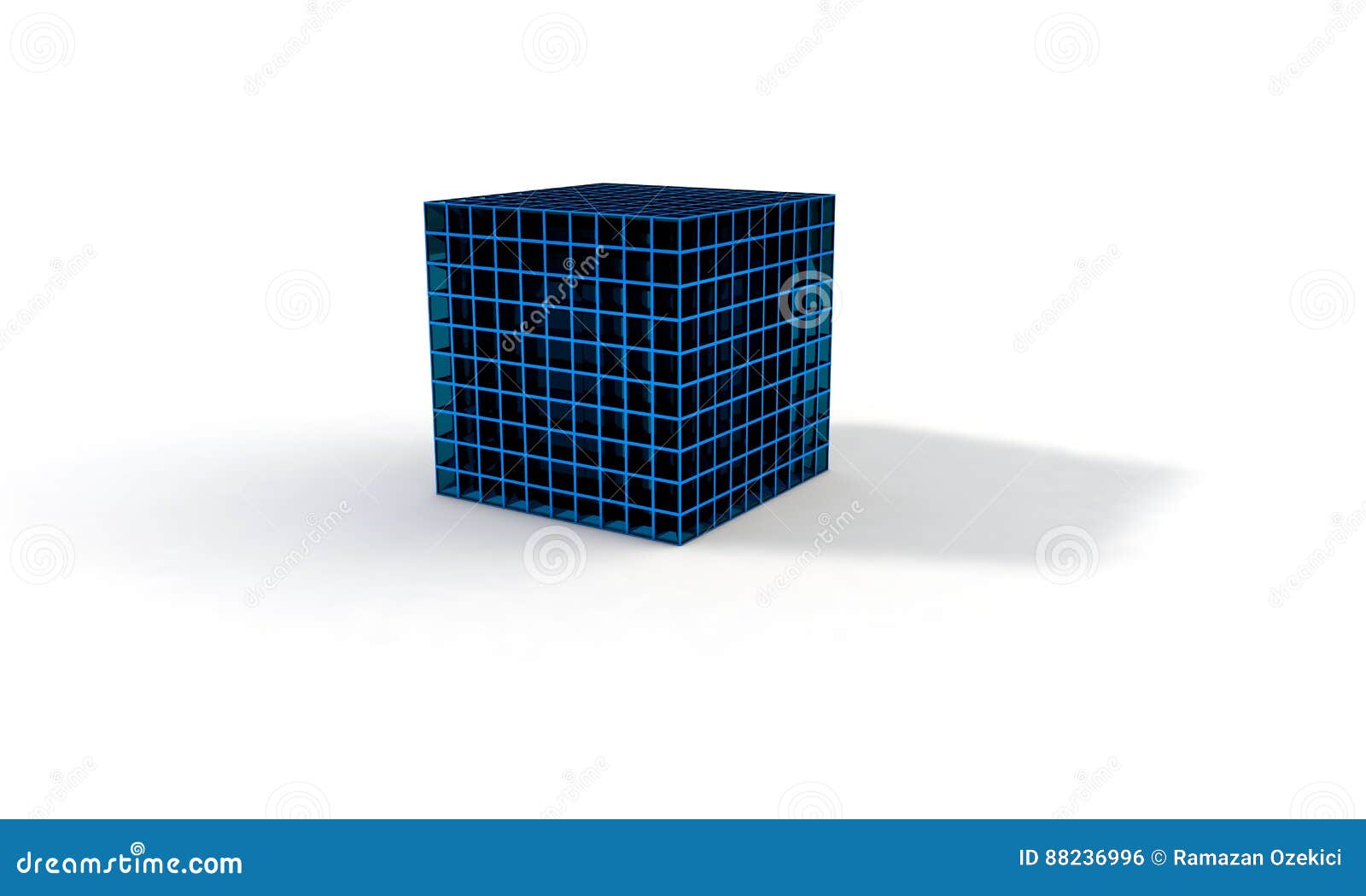 Abstract Cube Model, Isolated 3d Render Stock Illustration ...
