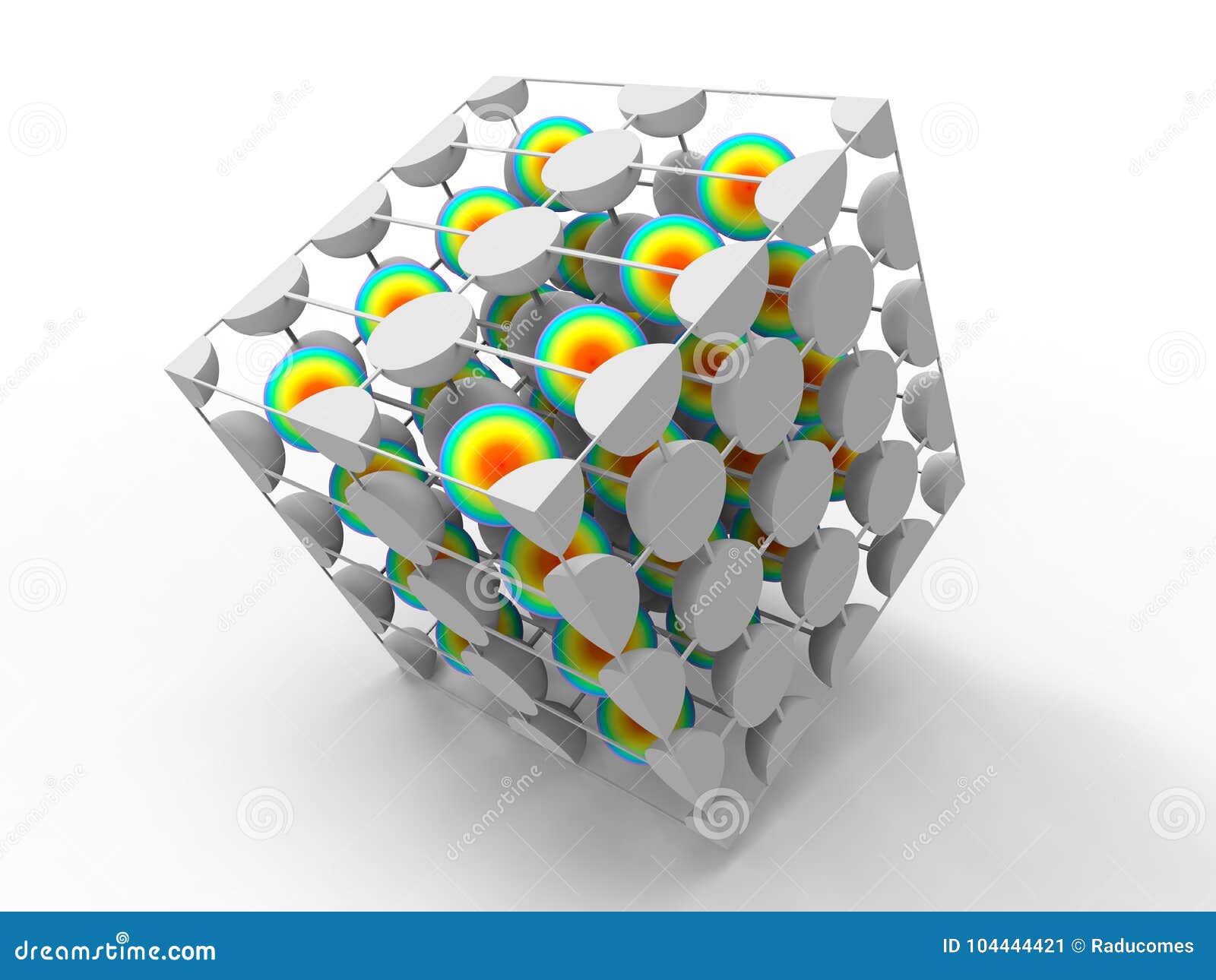 Abstract - Cube Molecule Structure Stock Illustration - Illustration of ...