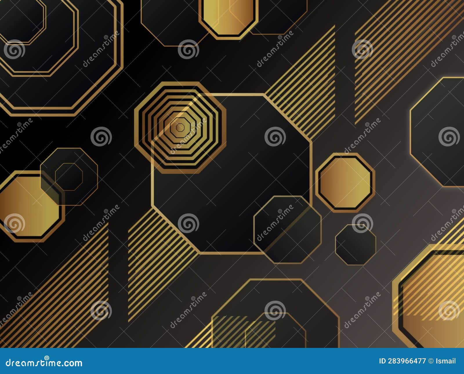 Abstract Cube Octagonal Shape Composition. Stock Illustration ...