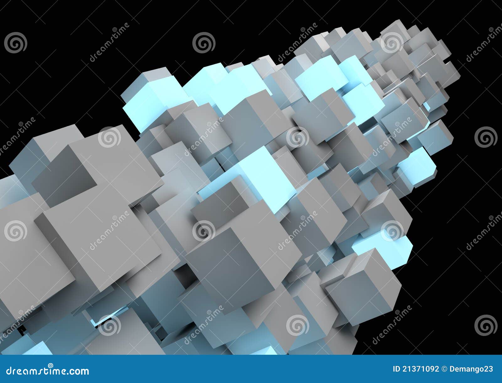 Abstract cube pillar stock illustration. Illustration of blue - 21371092