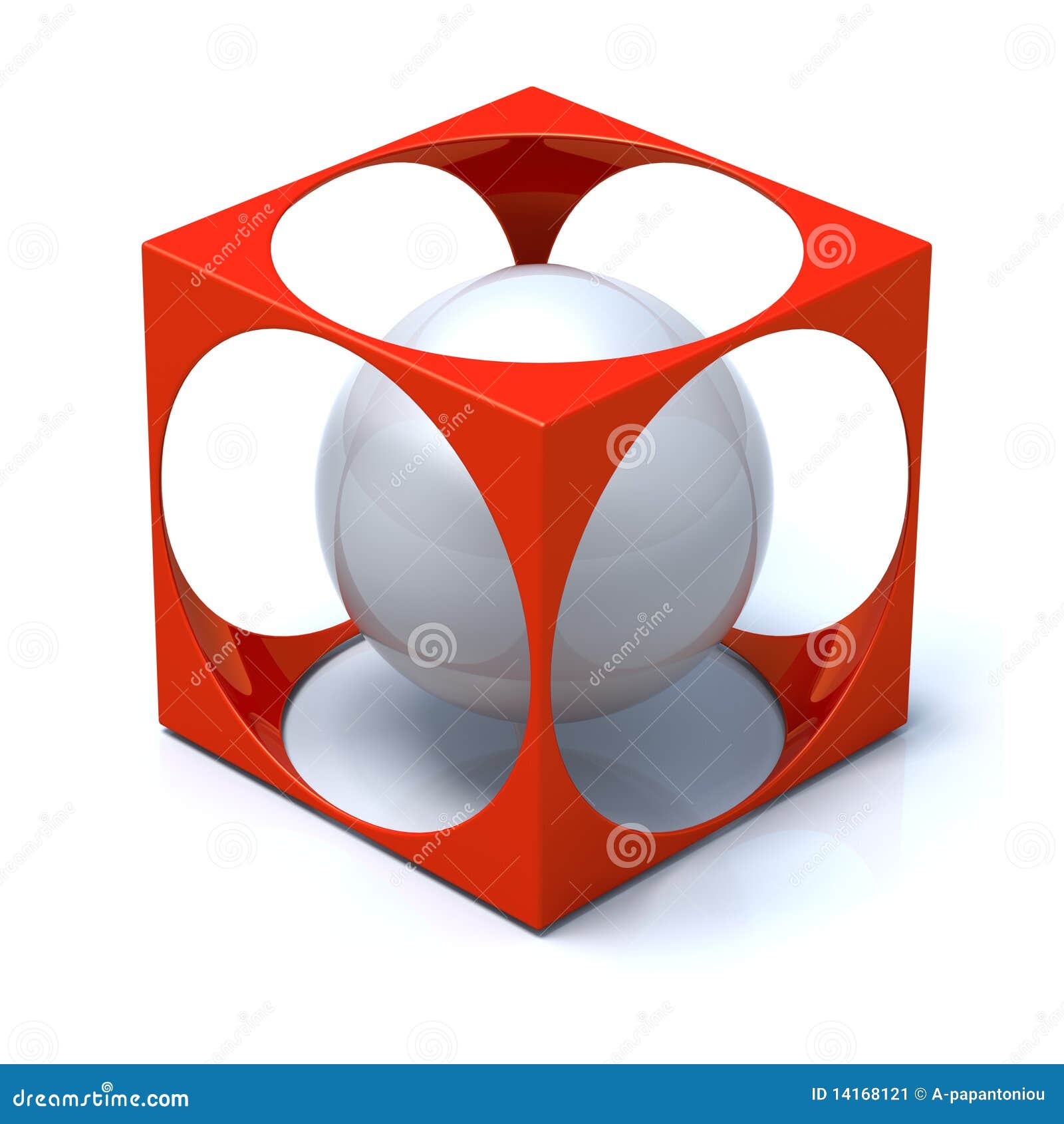 Abstract Cube and Sphere stock illustration. Illustration of holes ...