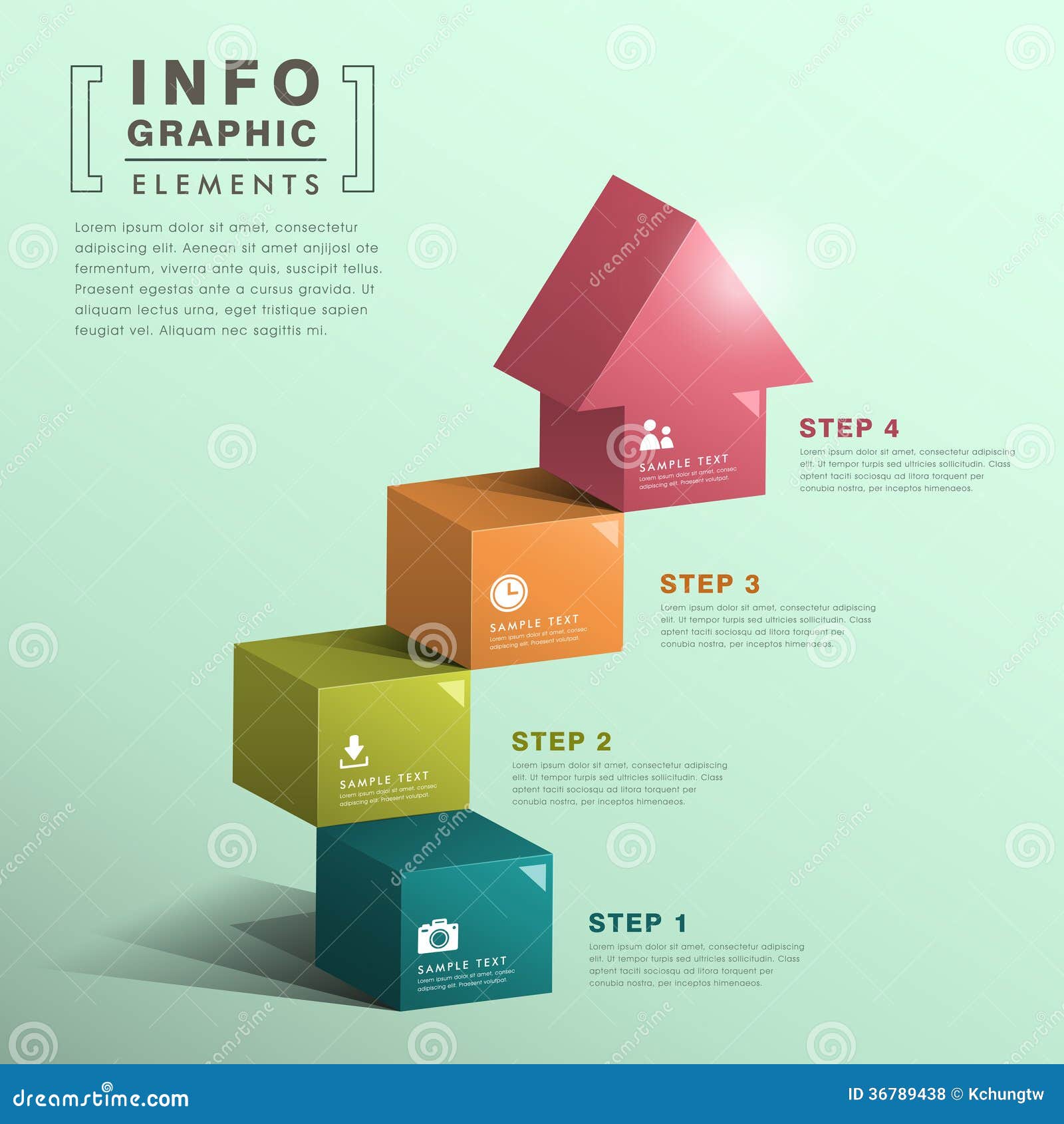 Abstract 3d Cube Tower Infographics Vector Illustration | CartoonDealer ...