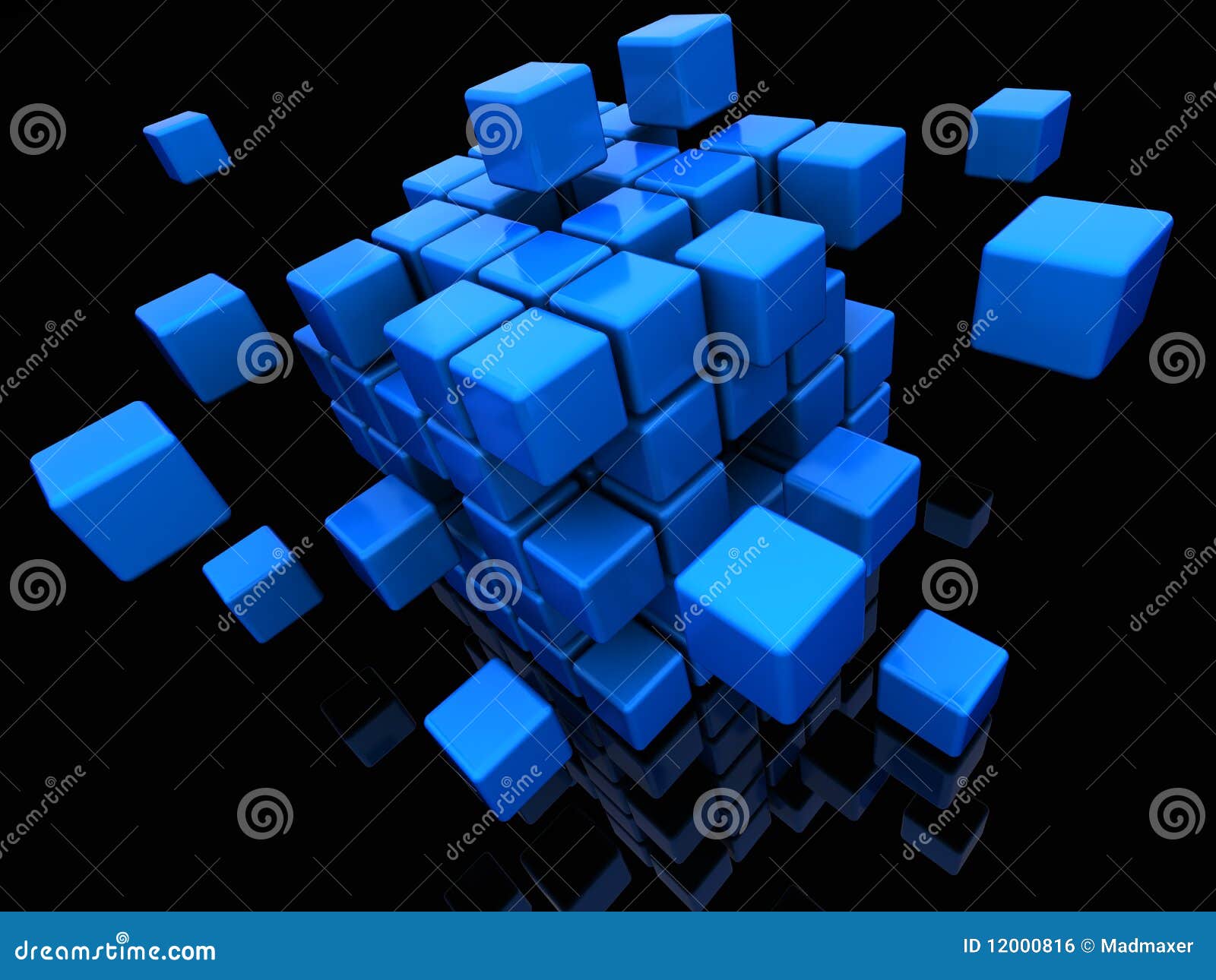 Abstract cube structure stock illustration. Illustration of blue - 12000816
