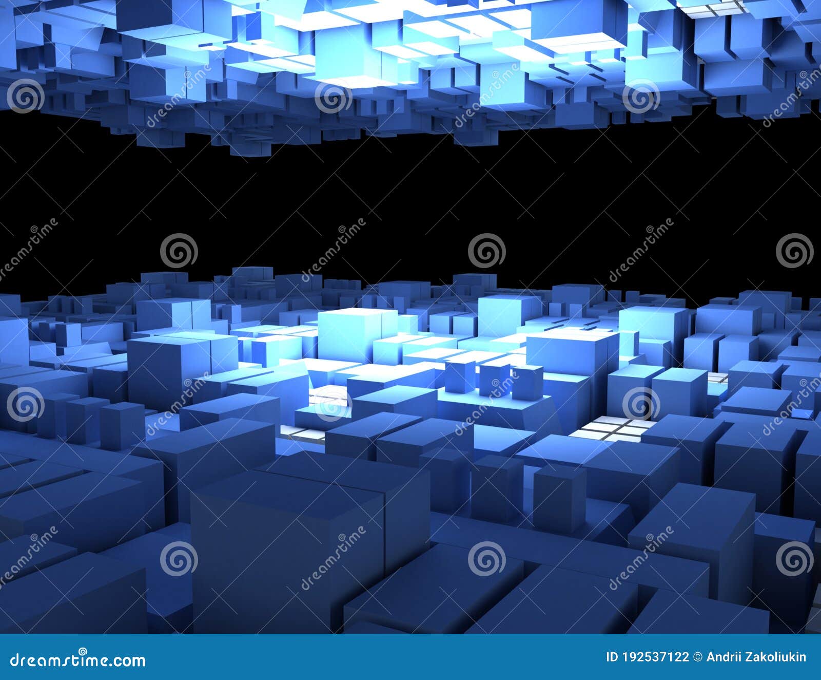 Abstract Cubes Background City 3d. 3d Rendered Illustration Stock ...