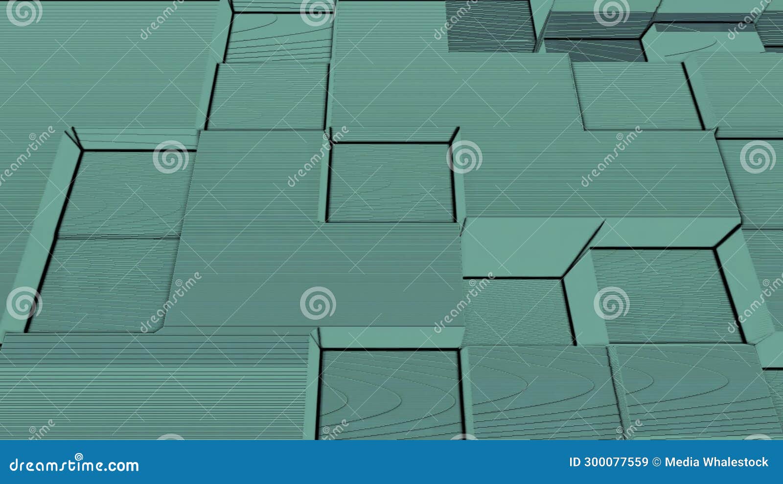 Abstract Cubes Background Random Motion Loopable Animation Green