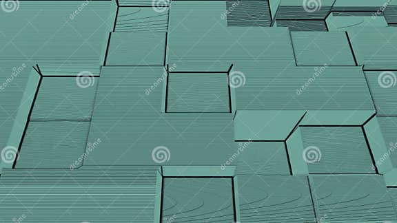 Abstract Cubes Background Random Motion, Loopable Animation. Green Cubes Stock Illustration ...