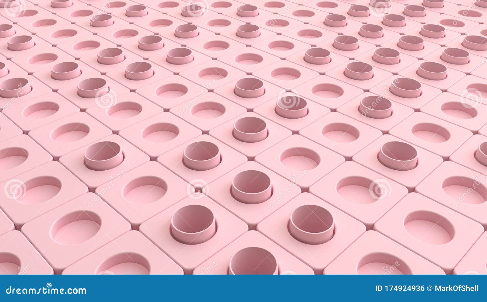 Abstract Cubes Background with Stack of Pastel Pink in a Row Perforated ...