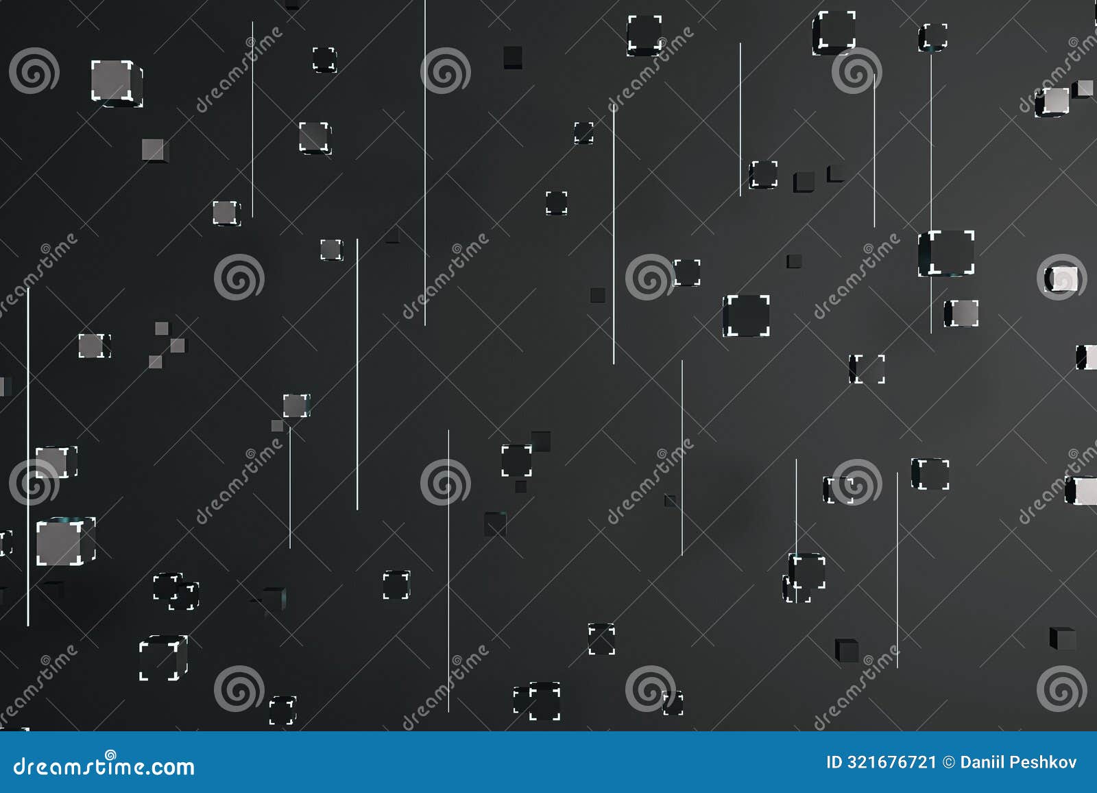 Abstract Cubes Falling with Dynamic Trails on a Dark Background ...