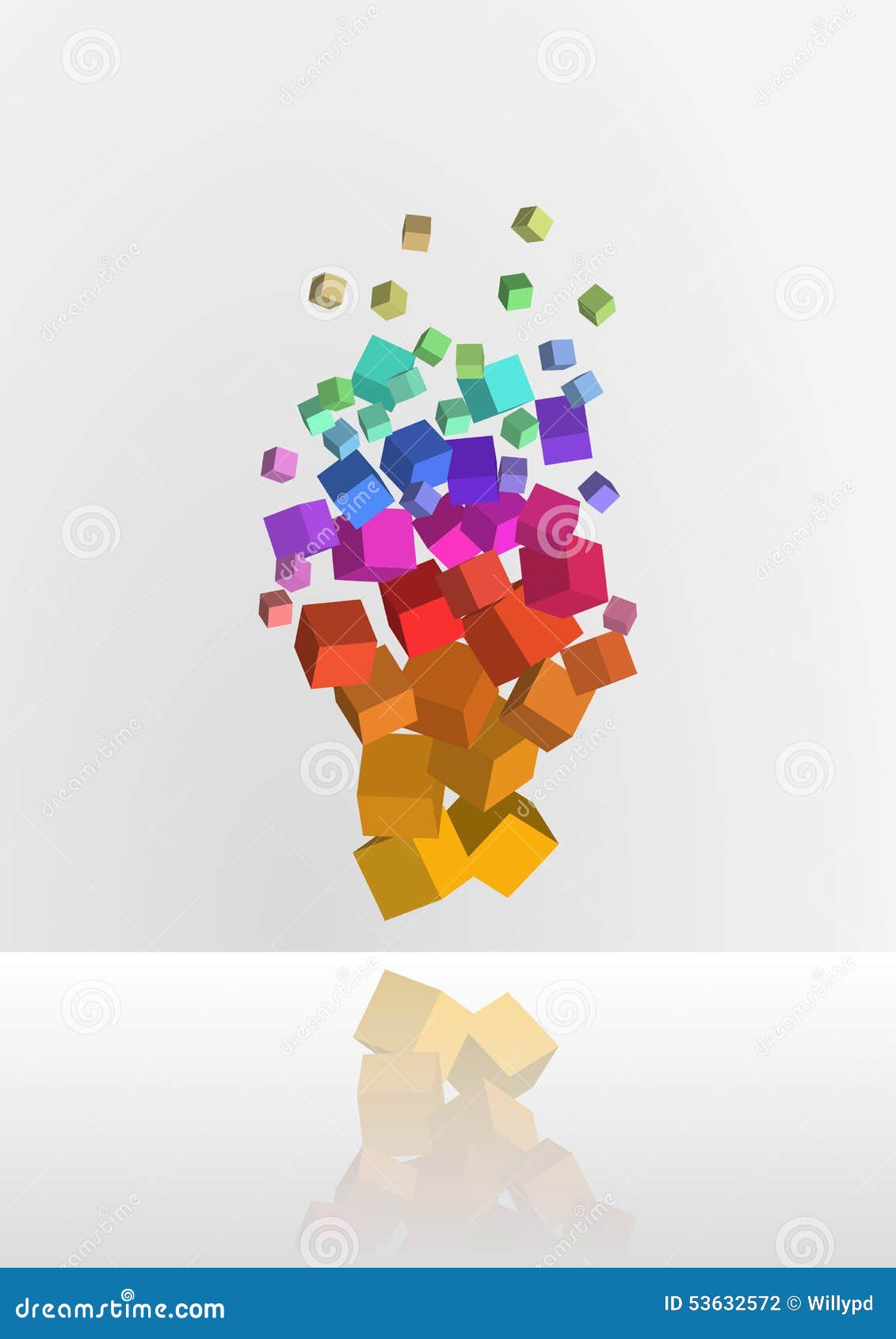 Abstract cubes stock vector. Illustration of particle - 53632572