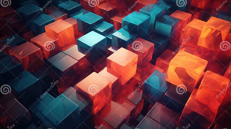Abstract Cubes in Modern Design AI Generated Stock Illustration ...